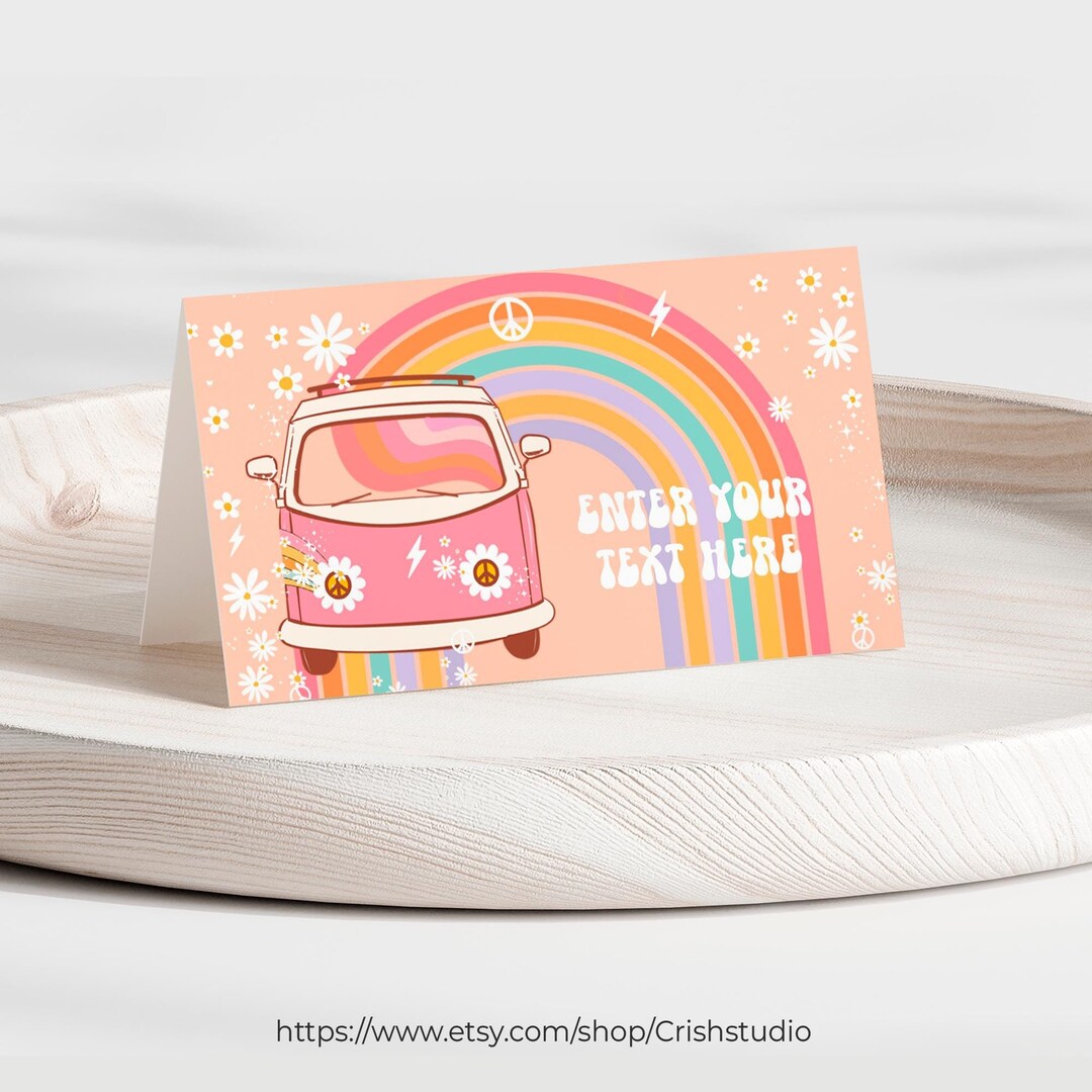EDITABLE Groovy Birthday Favor Tag Five is a Vibe Groovy Decorations ...