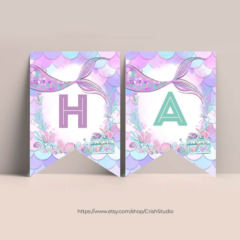 Custom Mermaid Party Banner - Etsy