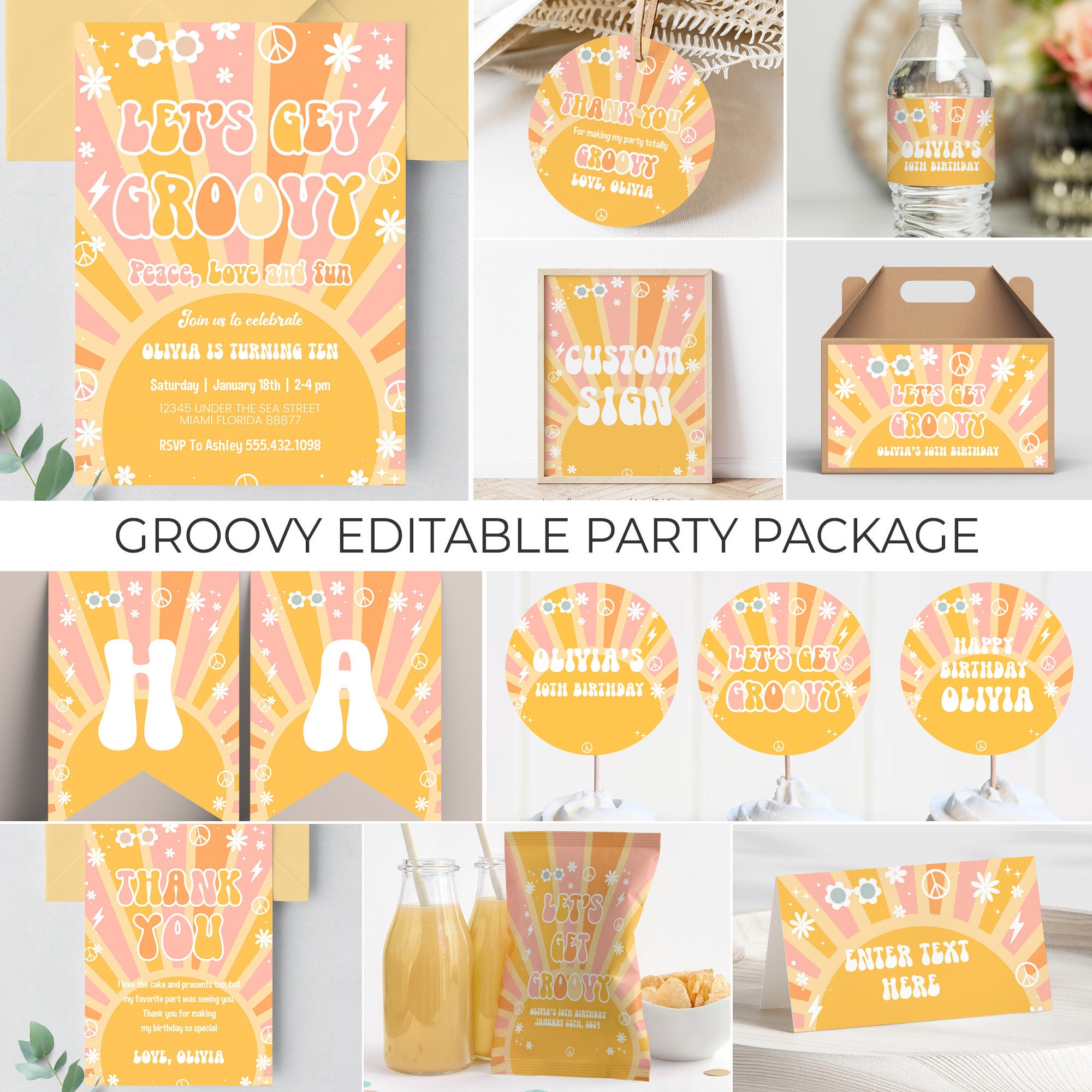 Groovy Juice Label Two Groovy Editable Groovy One Birthday Five is a ...