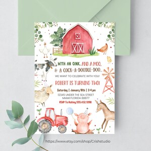 EDITABLE Farm Birthday Package Party Decor Party Favors Party ...