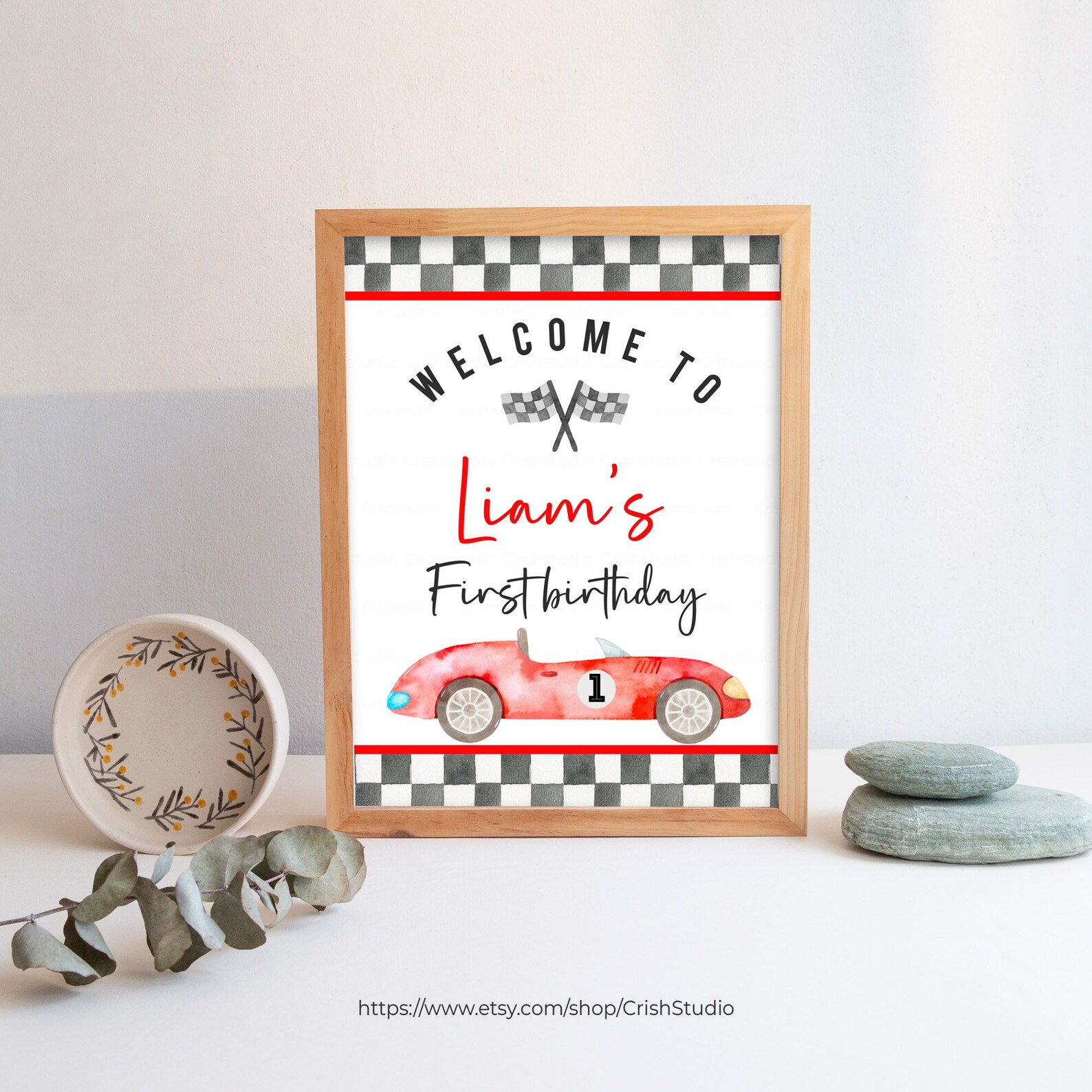 EDITABLE Fast One Birthday Party Signs Racecar Welcome Sign - Etsy