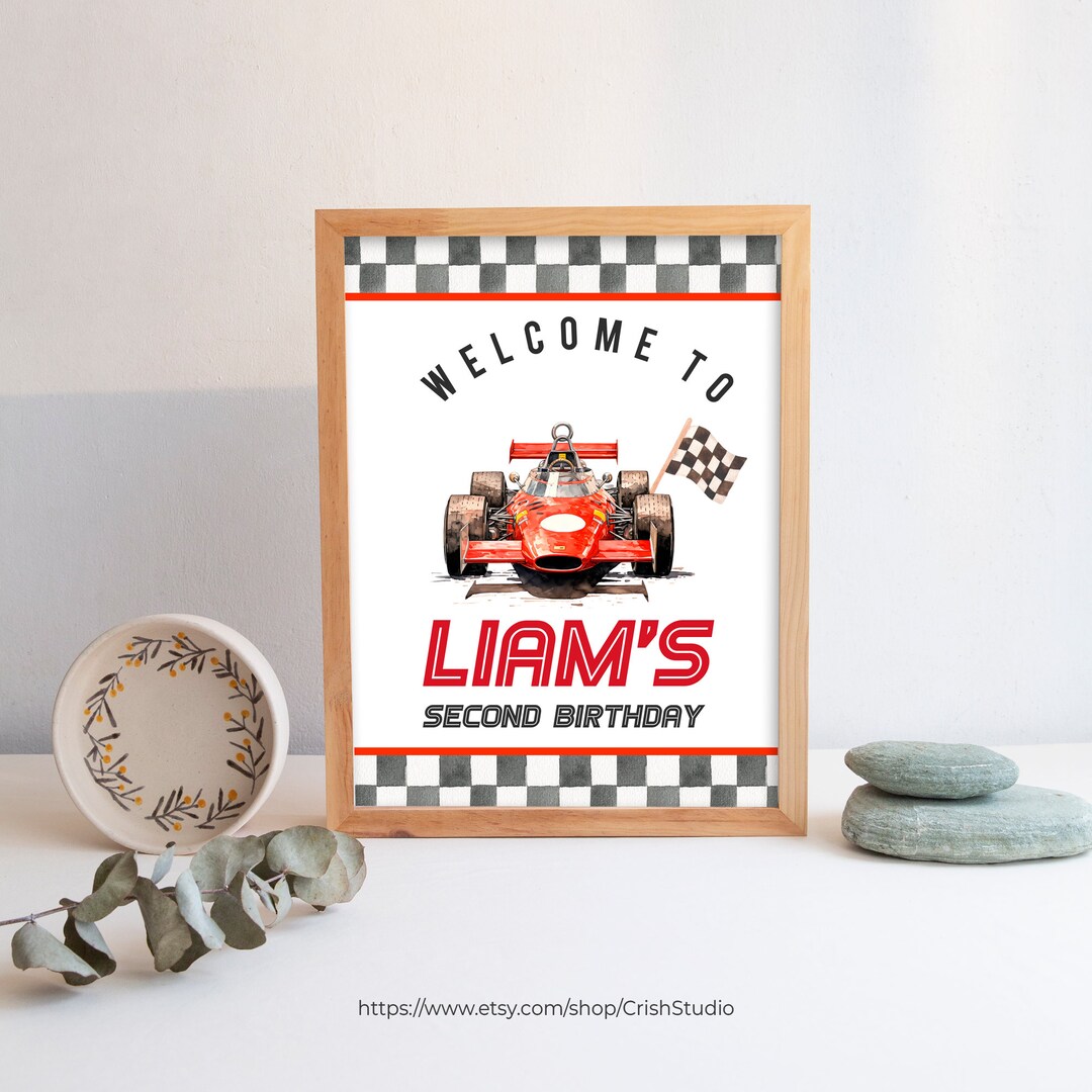 Editable TWO Fast Birthday Welcome Sign Race Car 2nd Birthday Welcome ...