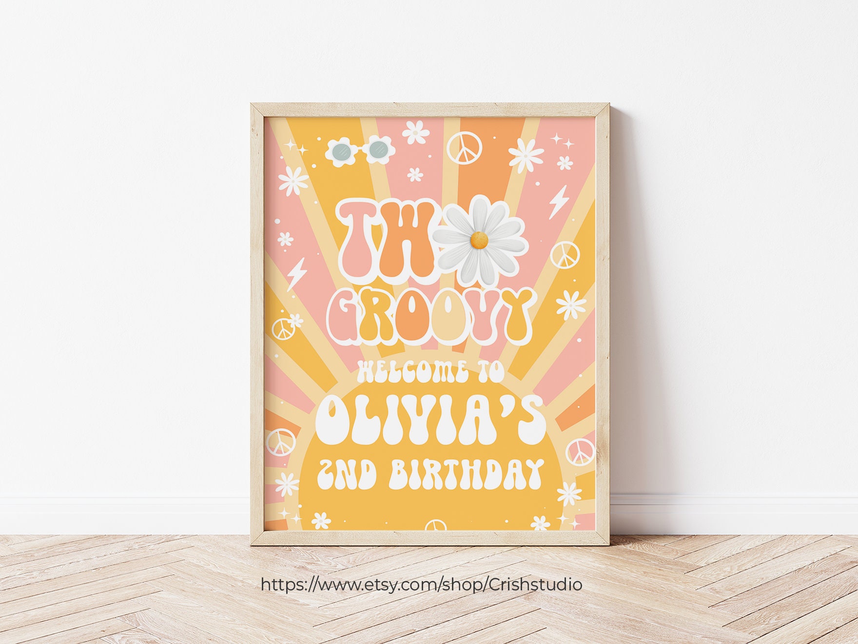Editable Groovy Party Decorations Daisy Party Package Birthday - Etsy