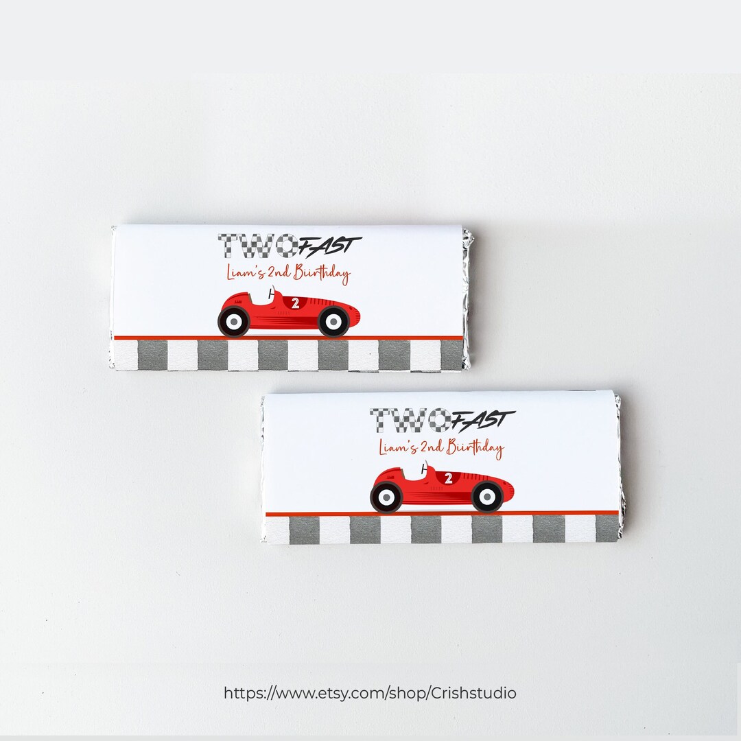 EDITABLE Two Fast Candy Bar Two Fast Birthday Candy Bar Labels Race Car ...