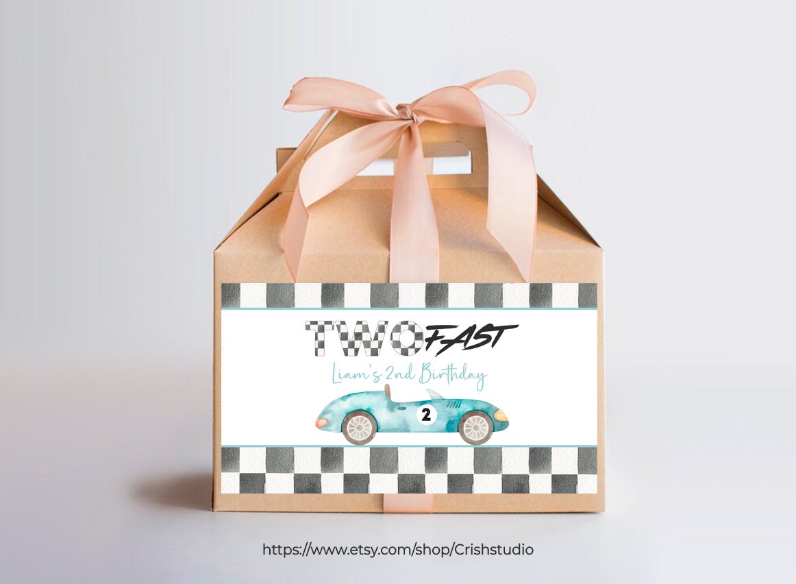 EDITABLE Two Fast Banner Birthday Racecar Party Racing Car - Etsy