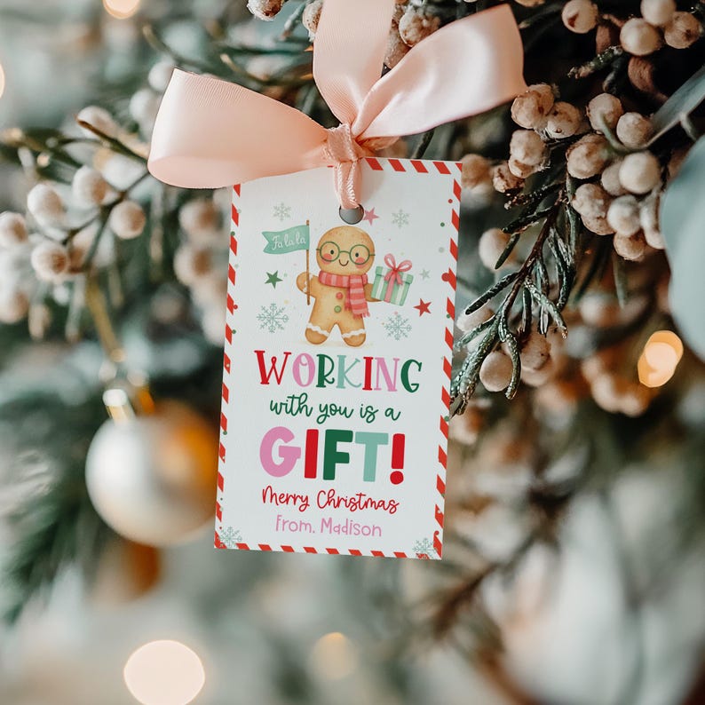 Editable Coworker Gift Tag Christmas Gift Tag Staff Appreciation ...