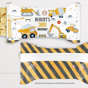 Editable Construction Chip Bag Label Template Dump Truck Party Labels ...
