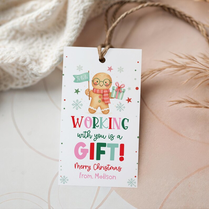 Editable Coworker Gift Tag Christmas Gift Tag Staff Appreciation ...