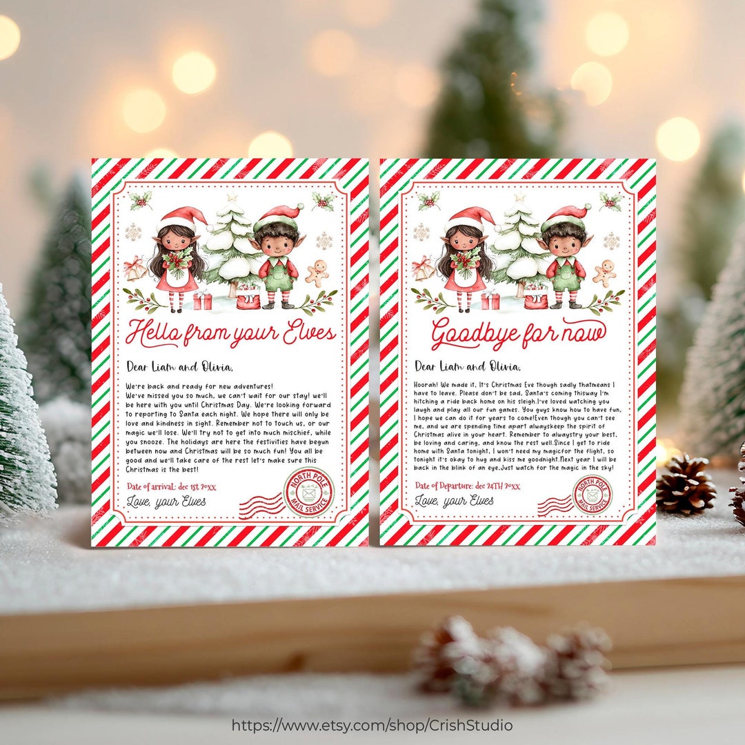 Editable Elf Kit Printable Elf Arrival Letter Elf Goodbye Letter Elf ...