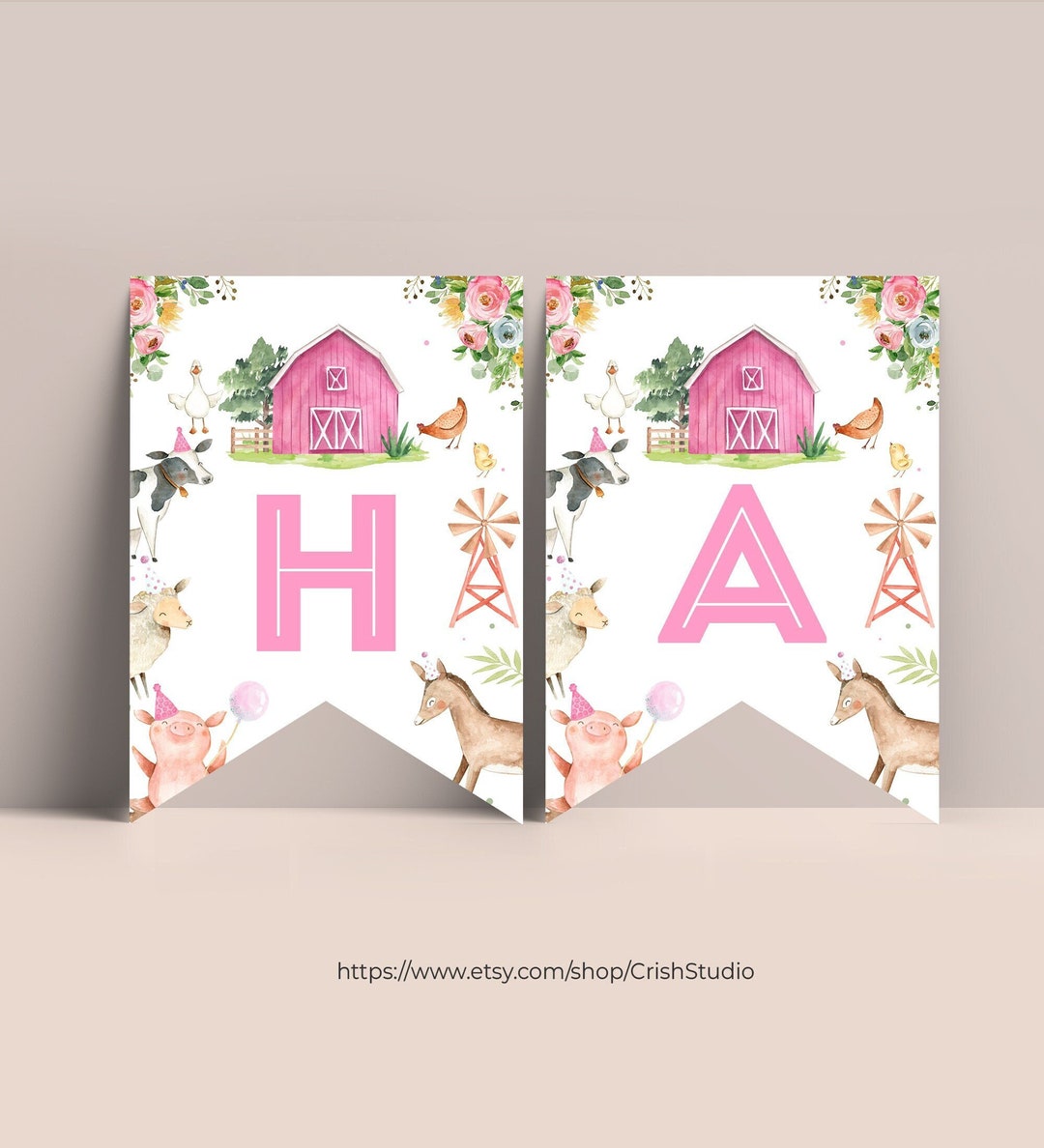 EDITABLE Farm Birthday Banner Custom Banner Birthday Decor Banner ...