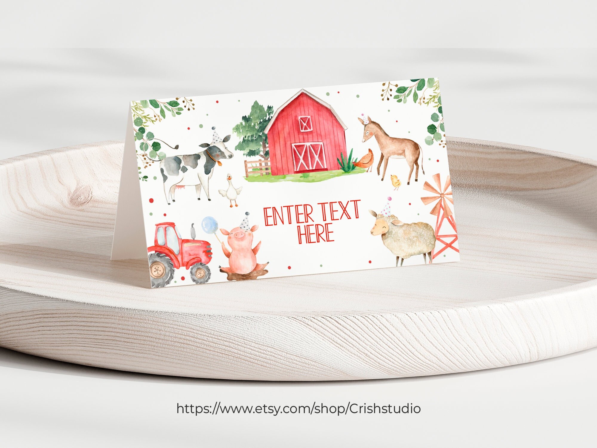 EDITABLE Farm Birthday Food Tags Food Labels Food Tents - Etsy