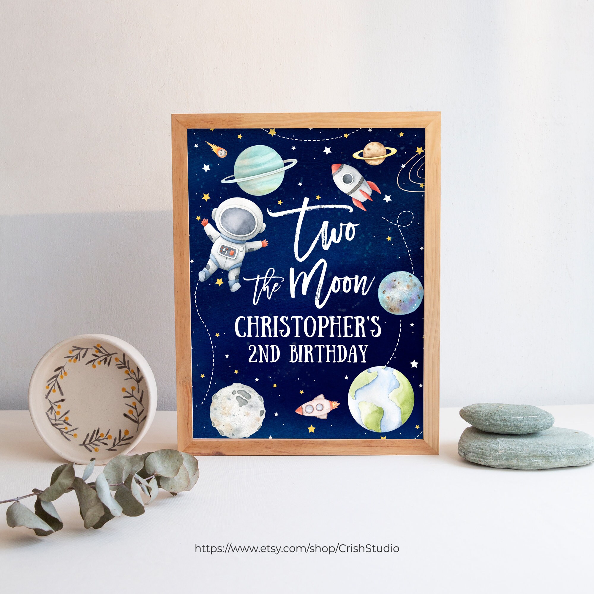 EDITABLE Two the Moon Birthday Yard Sign Two the Moon Party - Etsy