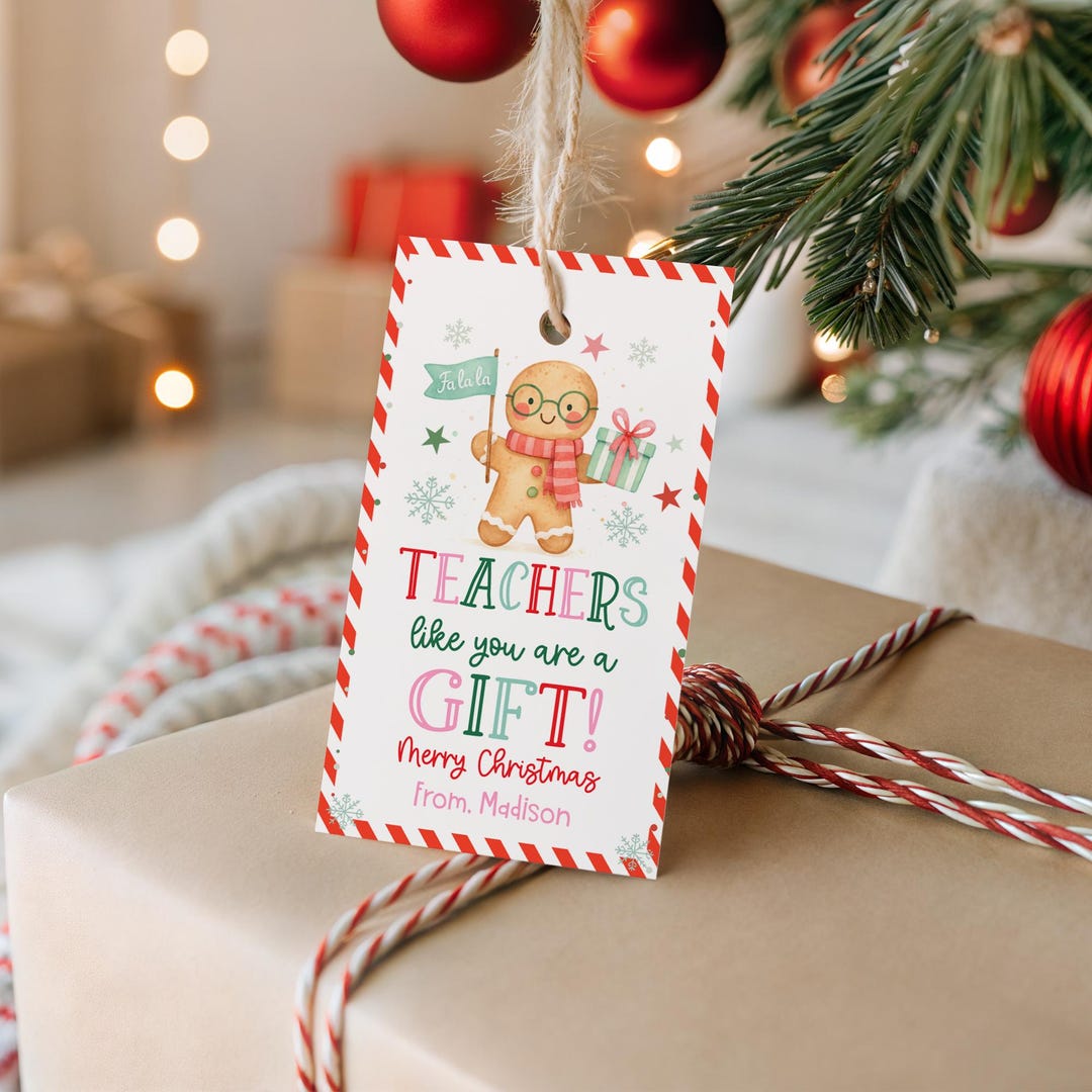 Editable Teacher Christmas Gift Tag Teacher Appreciation Christmas Gift ...