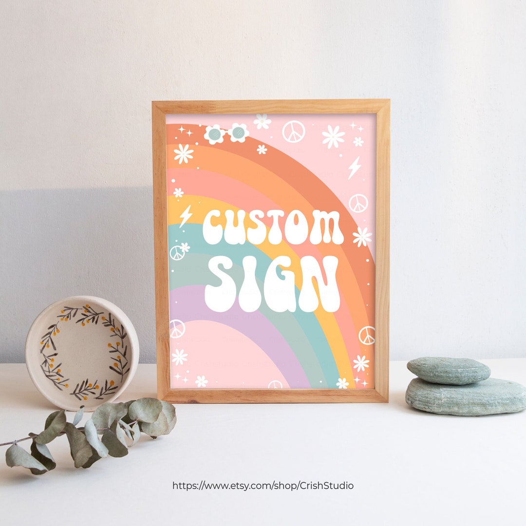 EDITABLE Groovy ONE Custom Sign First Birthday Groovy Party Birthday ...