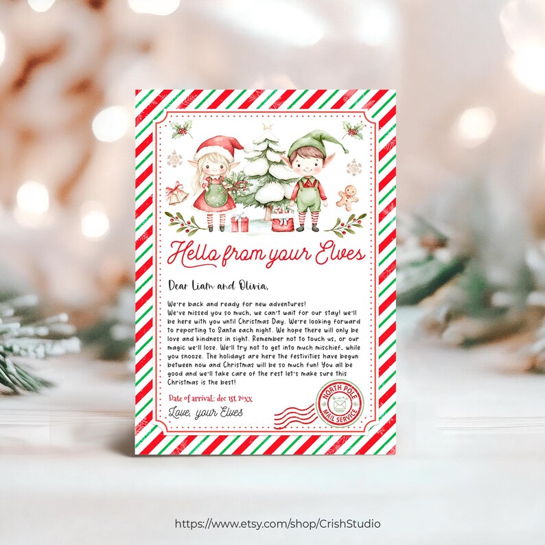 Editable Elf Arrival Letter, Elf Return Letter, Elf I'm Back Letter ...