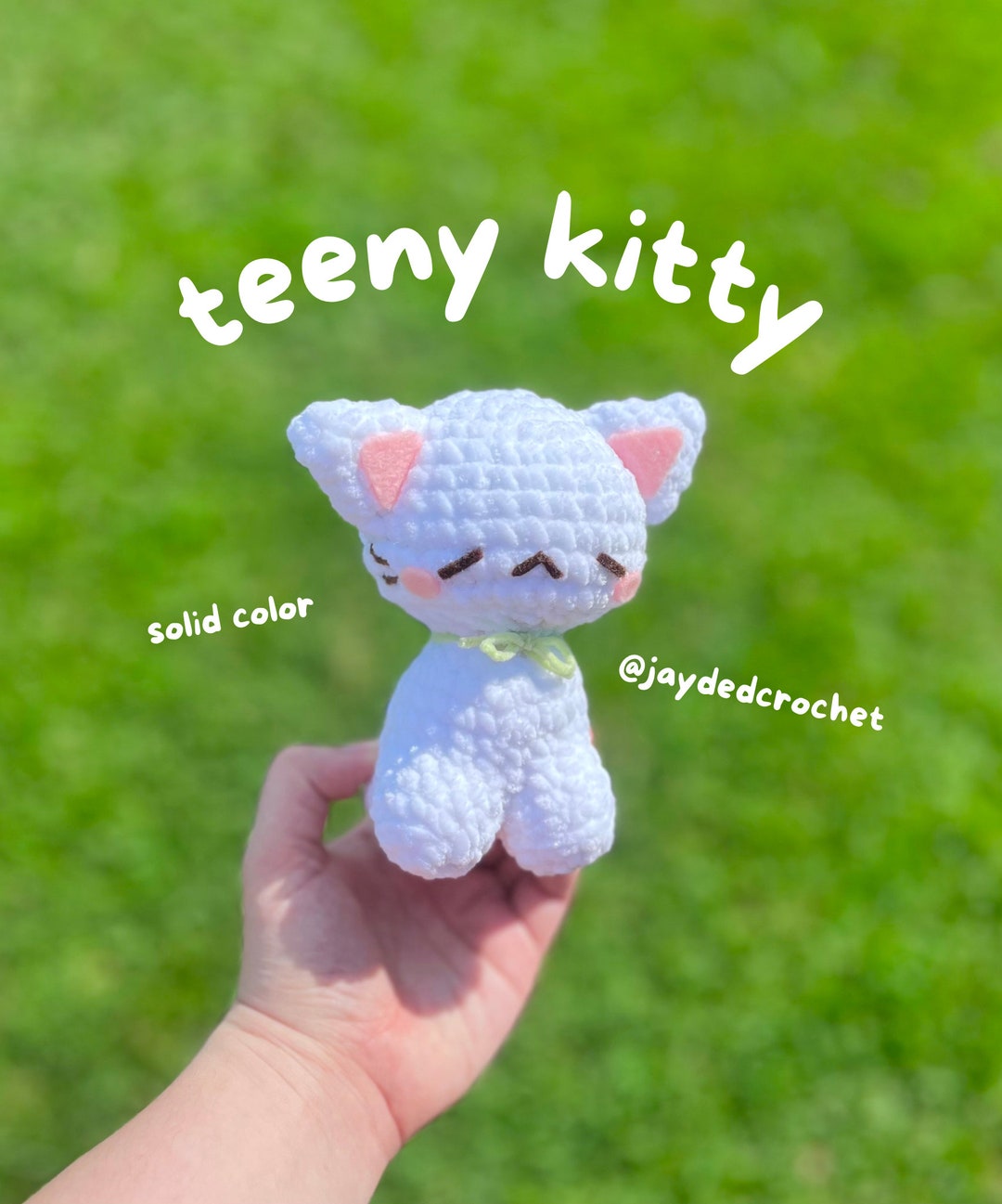 Teeny Kitty Crochet Pdf Downloadable Pattern Amigurumi Cat Plushie - Etsy