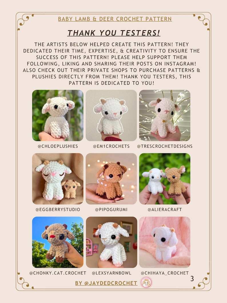 Baby Deer and Lamb Crochet Pdf Crochet Pattern Amigurumi Fawn Sheep ...