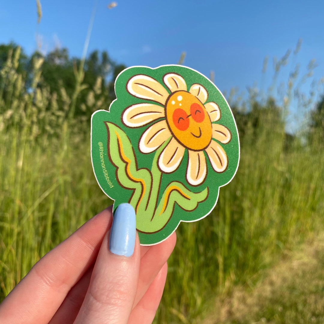 Hippie Daisy Weatherproof Vinyl Sticker - Etsy
