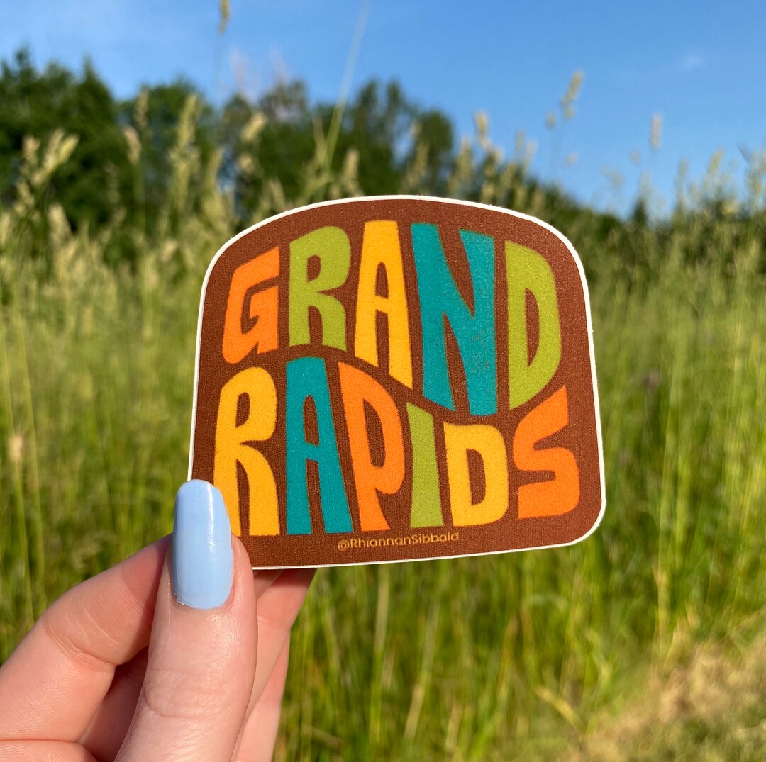 Grand Rapids Michigan Retro 70s Weatherproof Vinyl Sticker - Etsy