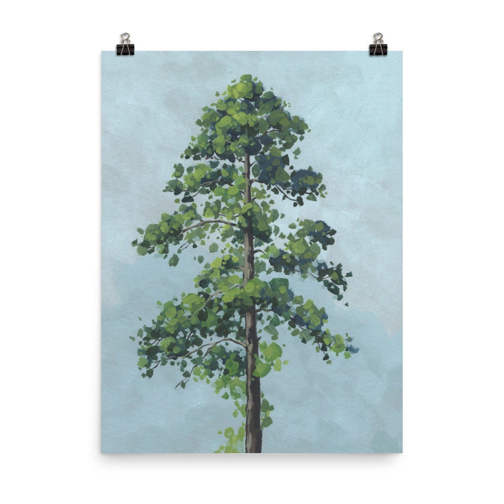 Pine Tree Painting Evergreen Tree Art Print Yosemite Pines Oil - Etsy
