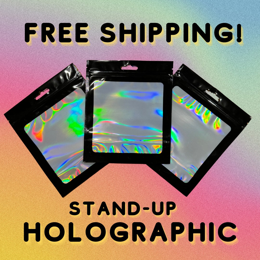 100 PCS 6x7 Inch THICK Resealable Mylar Bags With Clear Holographic ...