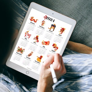 2024 Yearly Calendar / 2024 Year at a Glance Calendar / Year of the ...