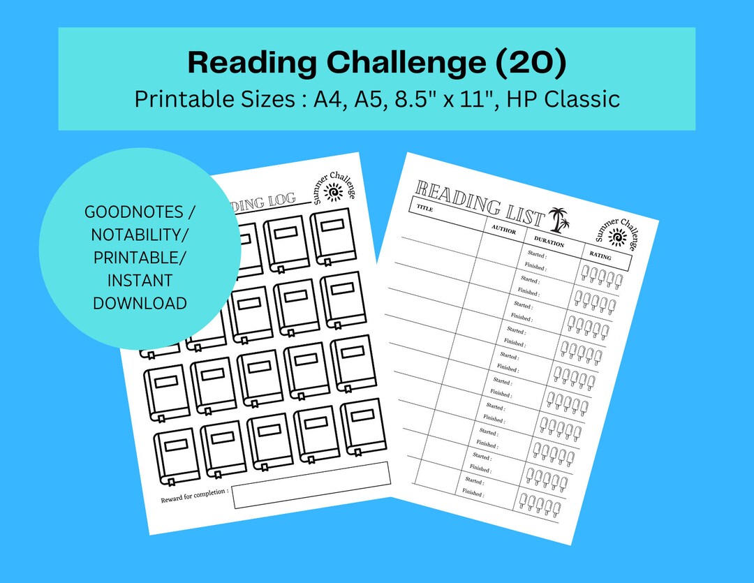 Reading Challenge / Coloring Reading List / Reading Log / Summer School ...