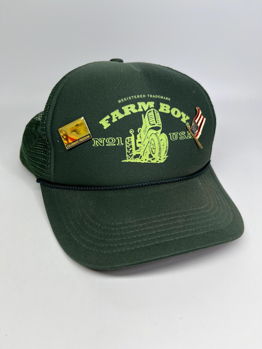 Vintage Farm Boy Snapback Hat - Hunter Green - Freedom Pins - Etsy