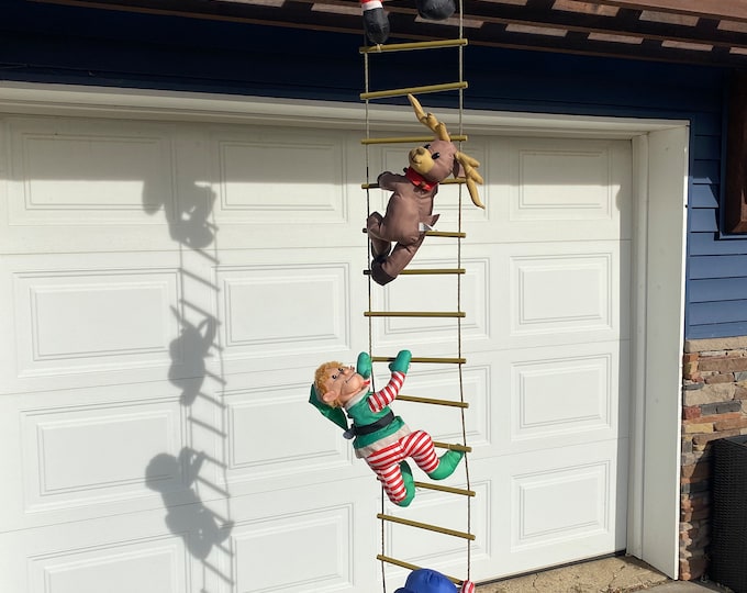 Vintage Christmas/holiday Rope Ladder Plush Characters Santa, Reindeer ...