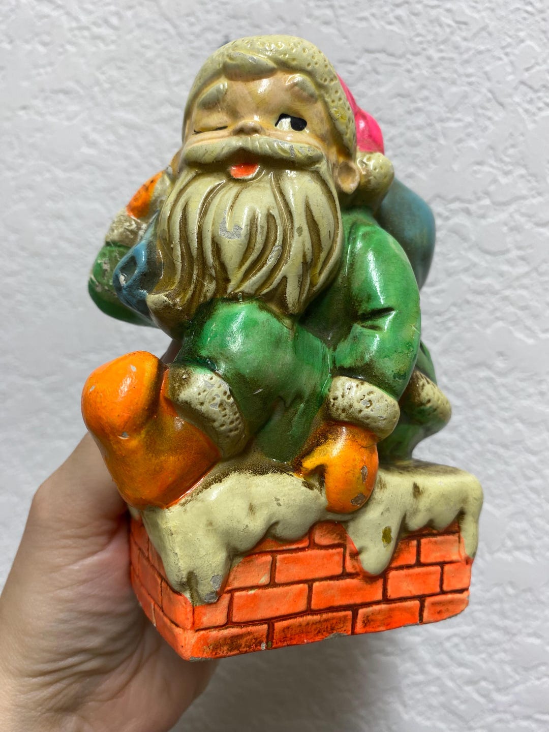 Vintage Santa Claus Bank - Chimney - Toy Sack - Neon - Etsy