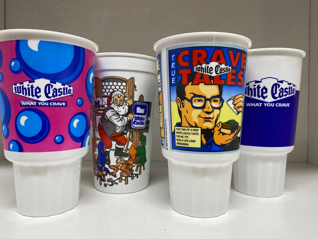 Vintage Lot of Four White Castle Plastic Crave Fountain Pop/soda Cups ...