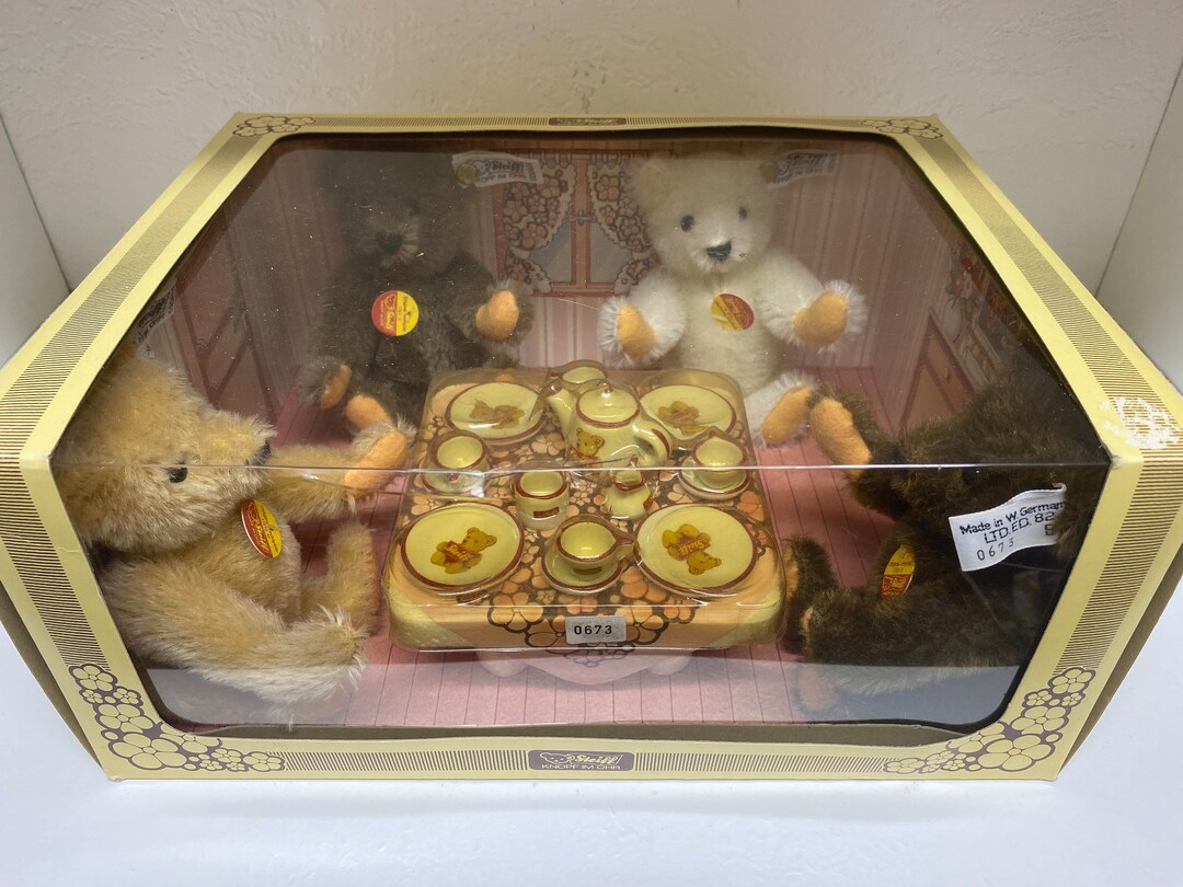 1980 Margarette Steiff Teddy Bear Tea Party Set Limited Edition 0673 ...
