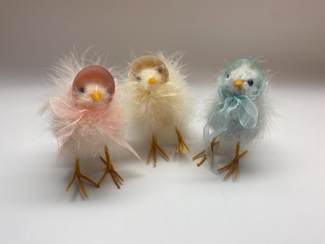 Vintage Feathered Easter Chicks - Bonnets - Pastel - Etsy
