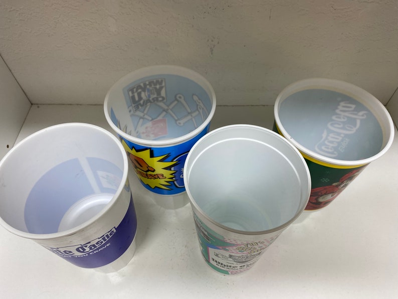 Vintage Lot of Four White Castle Plastic Crave Fountain Pop/soda Cups ...