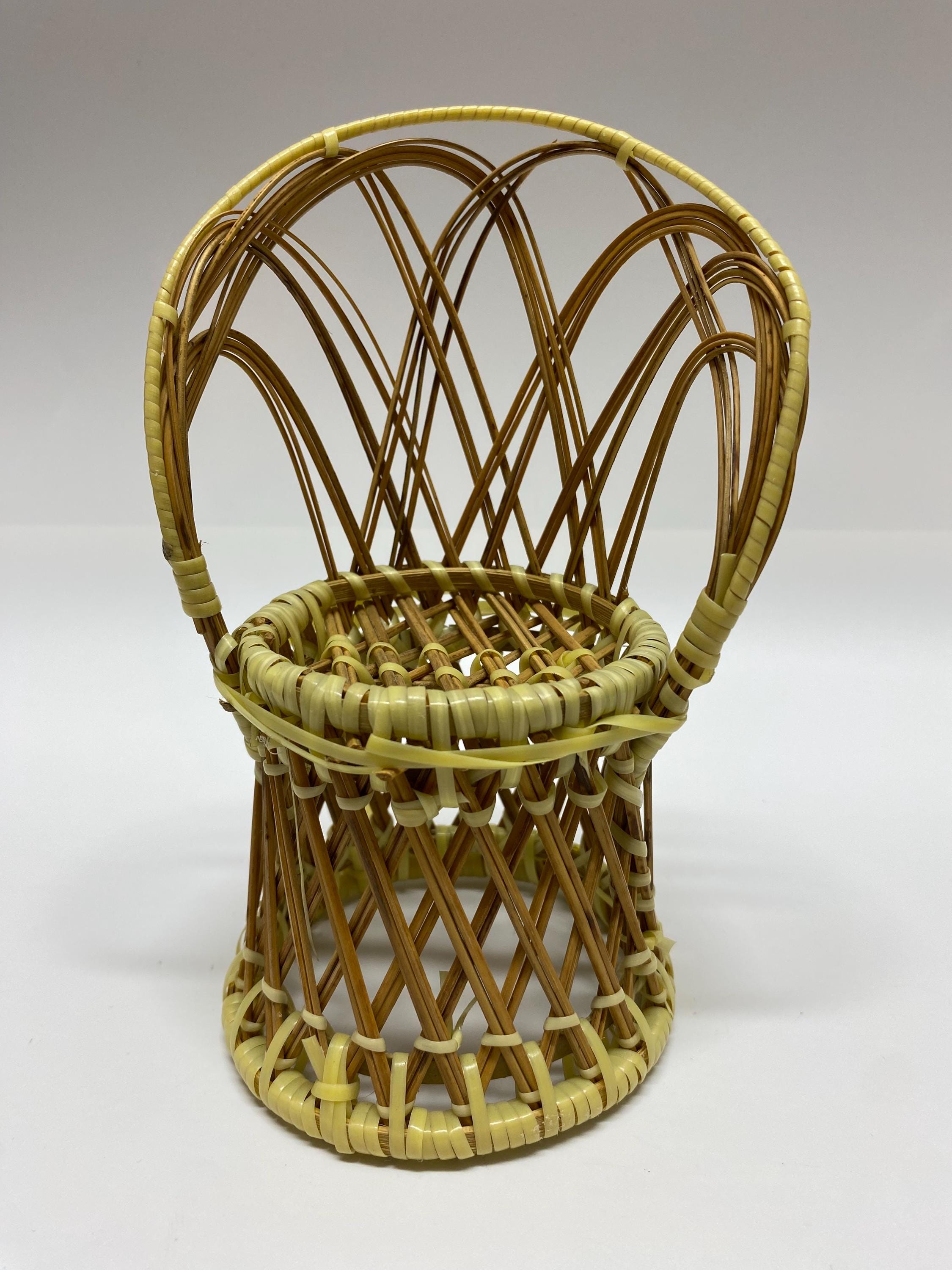 Vintage Wicker Peacock Doll Chair - Etsy