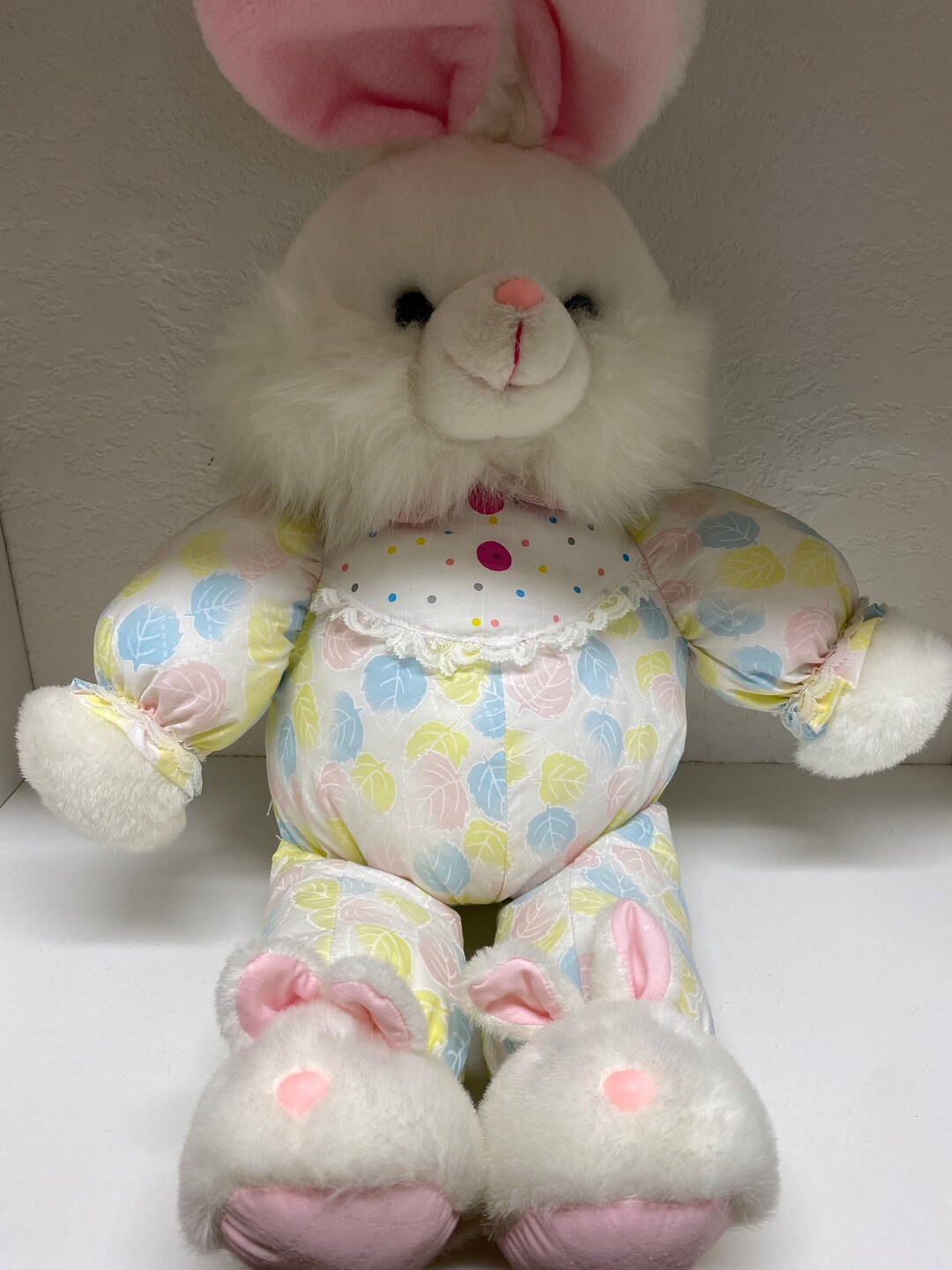 Vintage Large Easter Bunny Plush With Bunny Slippers - Etsy