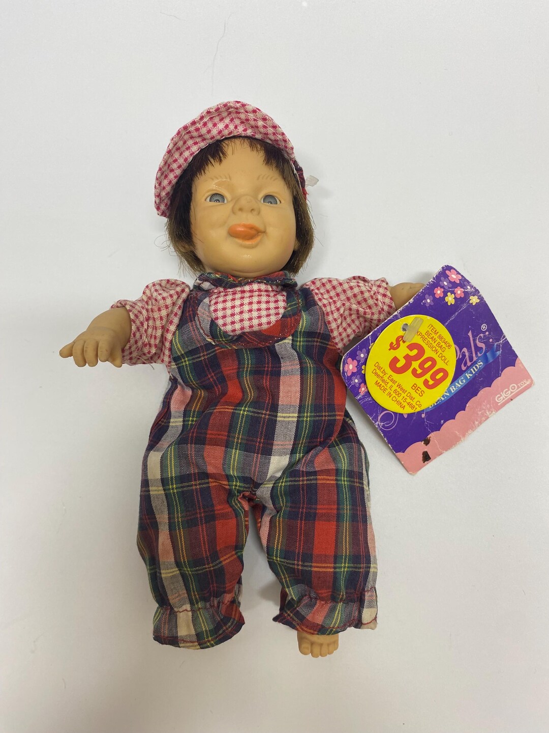 Vintage Gi Go Doll - Silly Tongue - Plaid Overalls - My Pals - Bean Bag ...