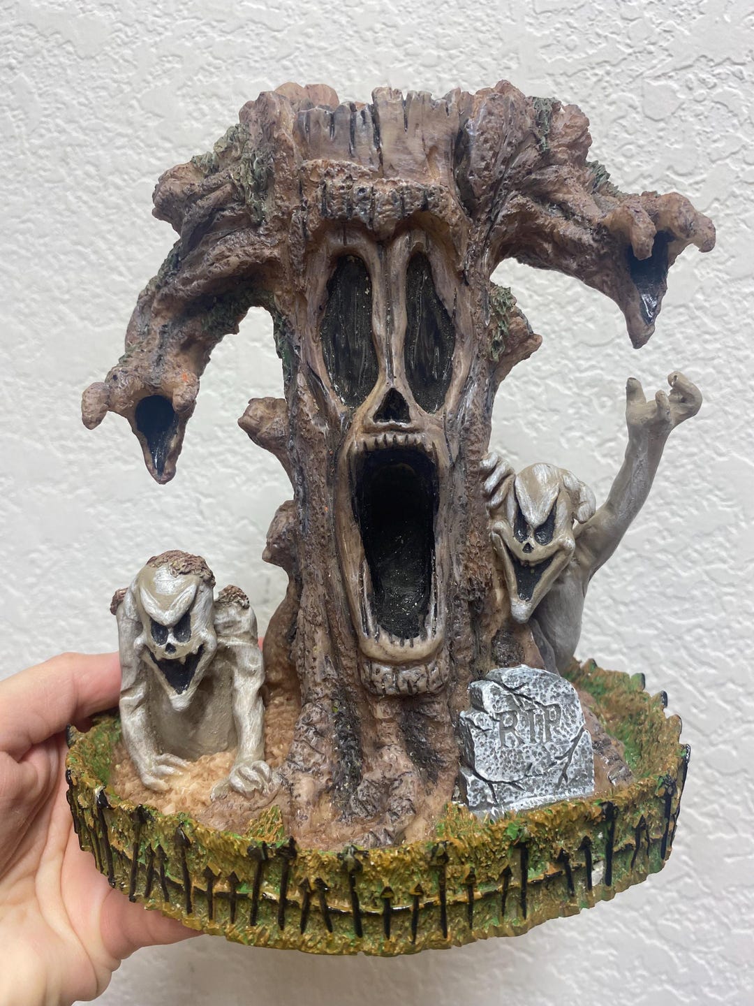 Vintage Haunted Tree and Ghouls - Statue/figurine - Halloween - Etsy