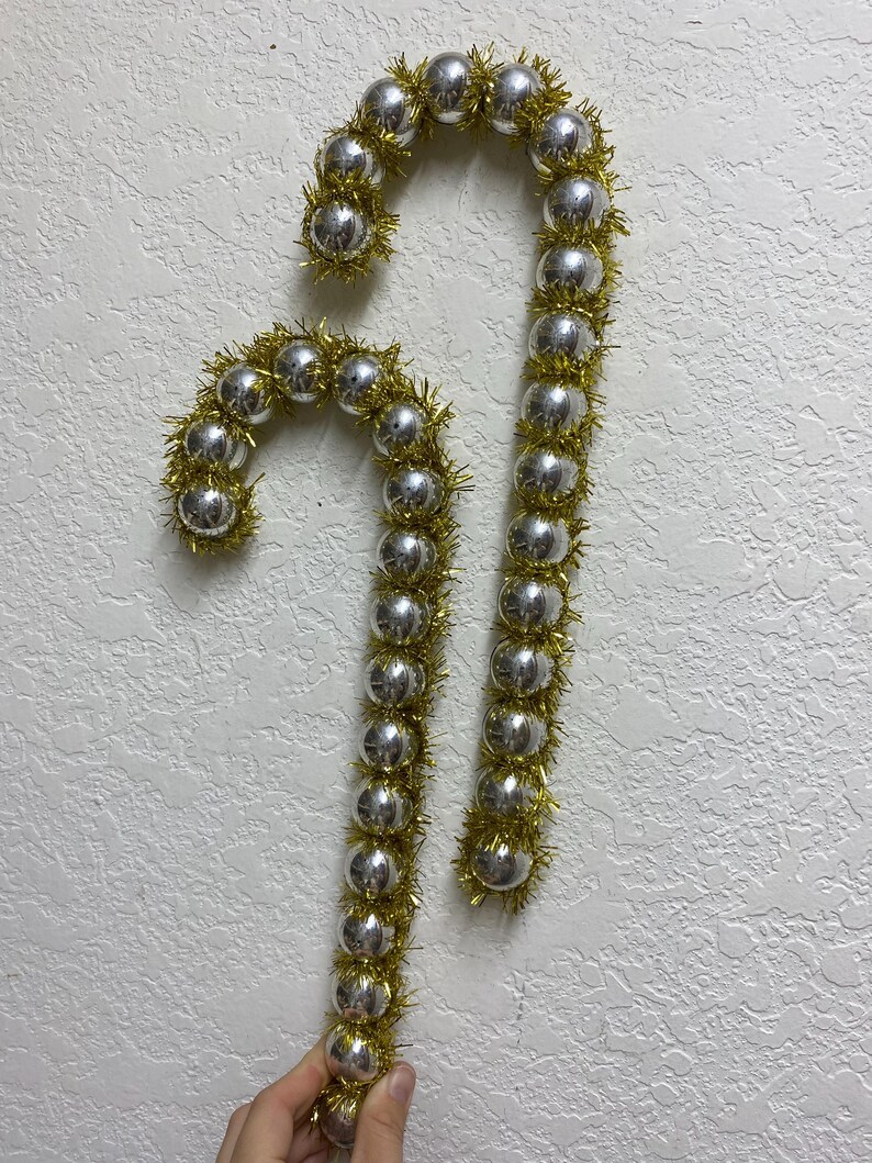 Vintage Tinsel Ball Candy Canes - Mid Century - Etsy