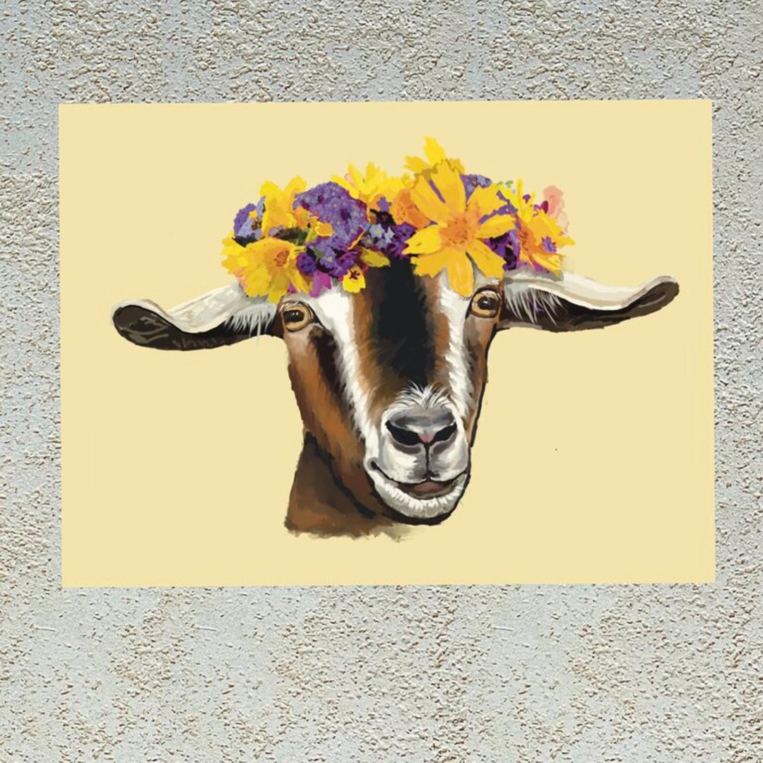 Cute Goat Card Funny Goat Card Just Because Card Missing - Etsy