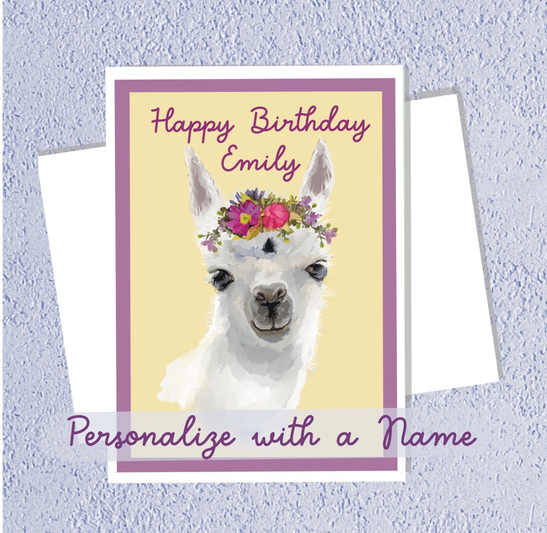Granddaughter Birthday Card Cute Llama Birthday Card Happy - Etsy