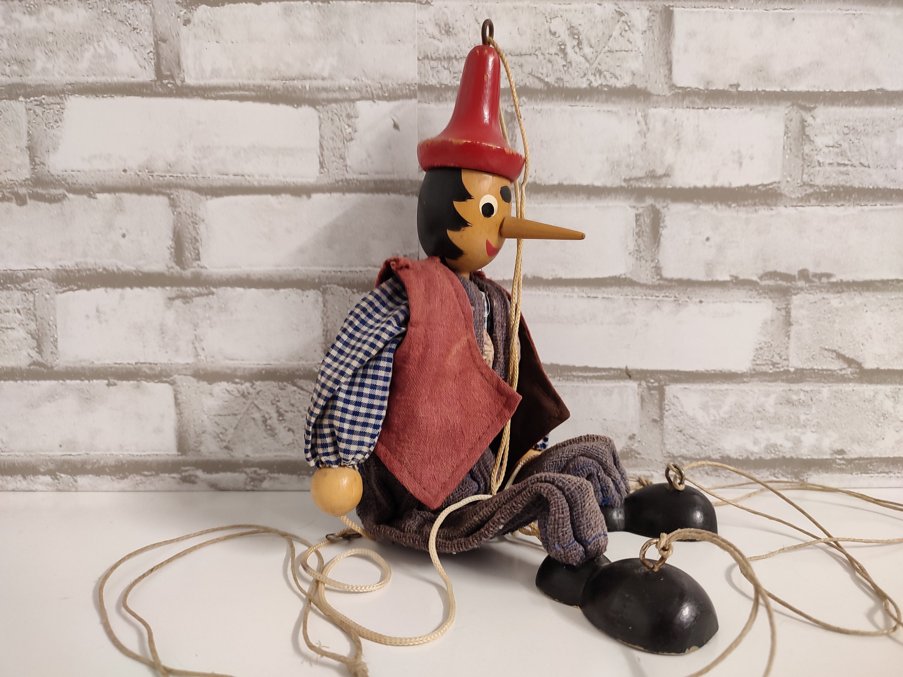 Pinocchio Marionette Puppet, Pinocchio Wooden Hand Curved Puppet ...