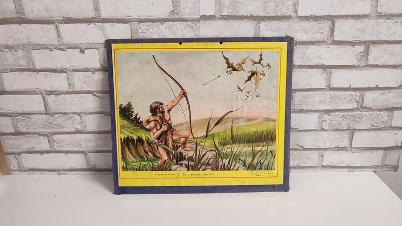 Labours of Hercules Stymphalian Birds Chart Vintage Greek N.O.S Chart ...