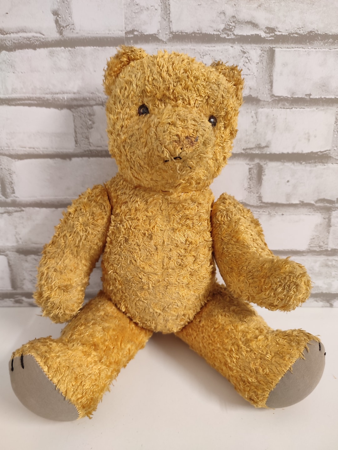 Teddy Bear Vintage Antique Teddy Bear Stuffed With Straw - Etsy