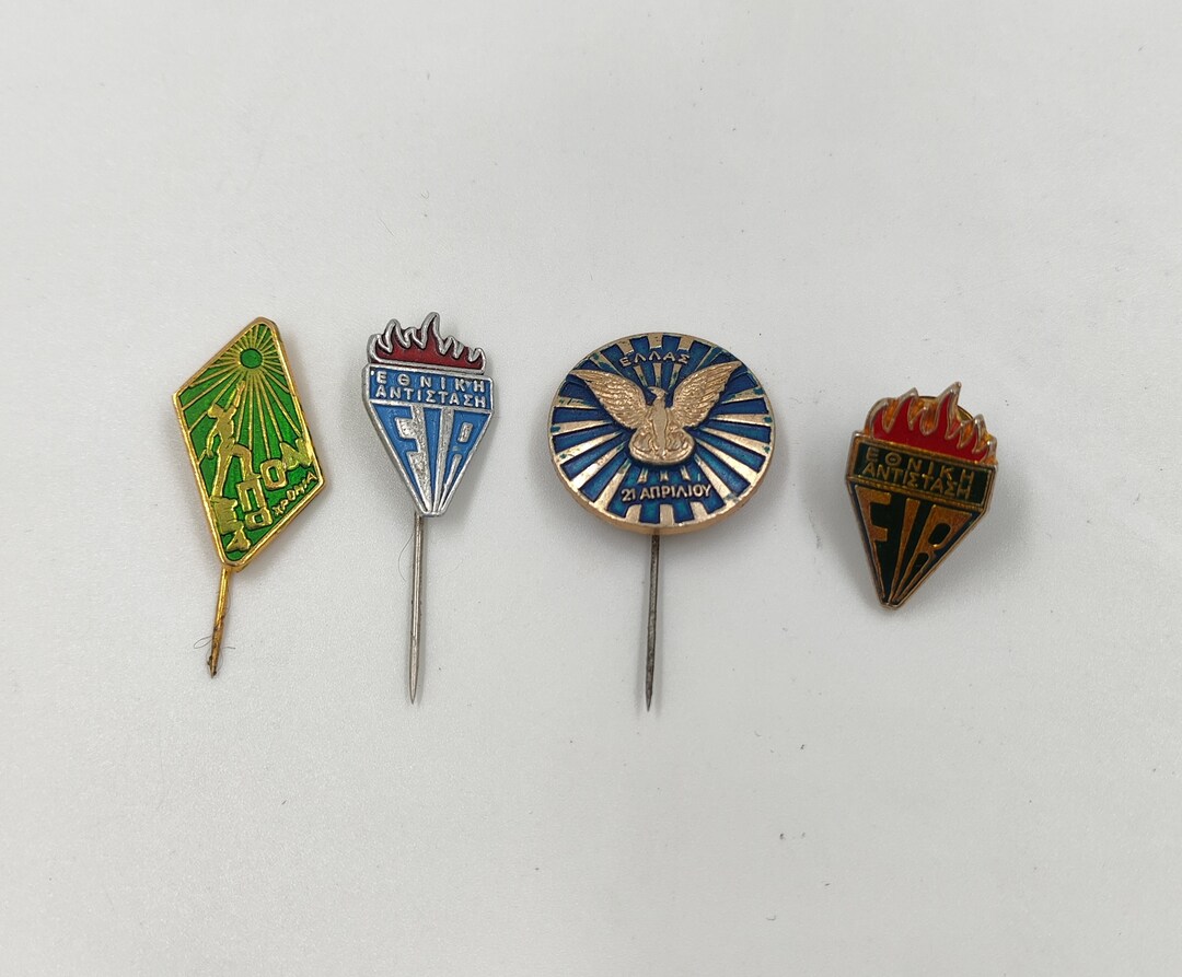 Vintage Post WWII Greek Pins, Civil War Pins, Greek Communism ...