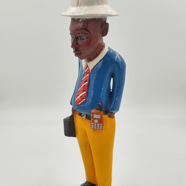 African Colonial Wooden Figure - Etsy