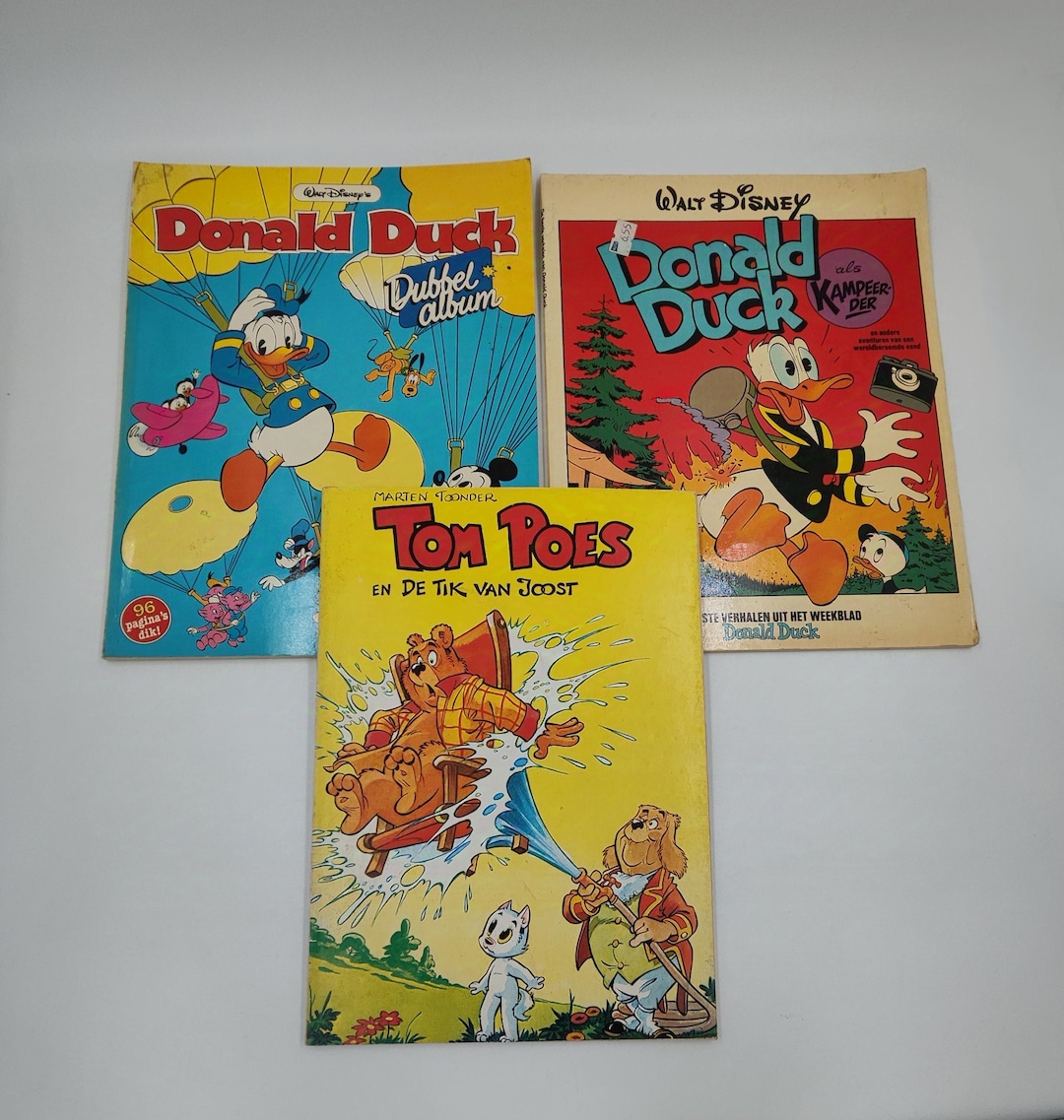 Donald Duck Comic Books, Vintage Disney Comics, Language Dutch - Etsy