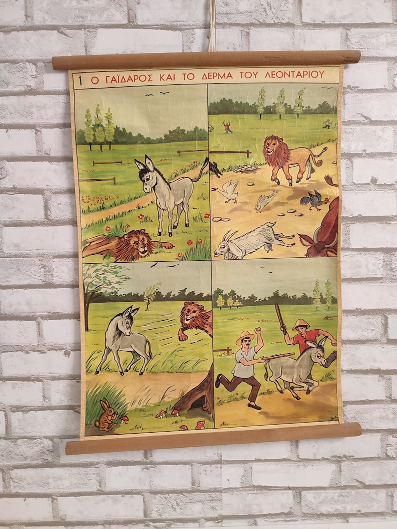 The Donkey in the Lion's Skin Aesop's Fables School - Etsy