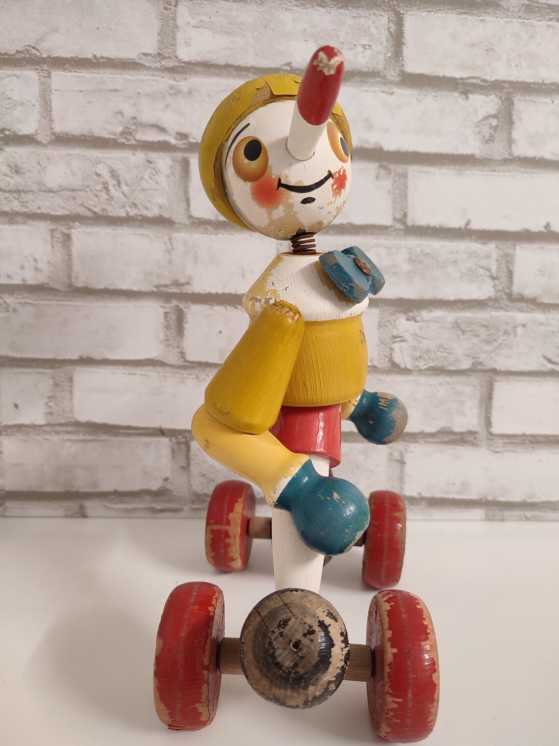 Pinocchio Wooden Toy Pinocchio Plull Toy Pinocchio Figure - Etsy