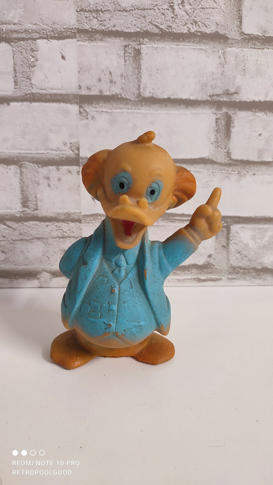 Donald Duck Disney Rubber Squeek Toy Ledra Plastic Made in Italy 32 ...